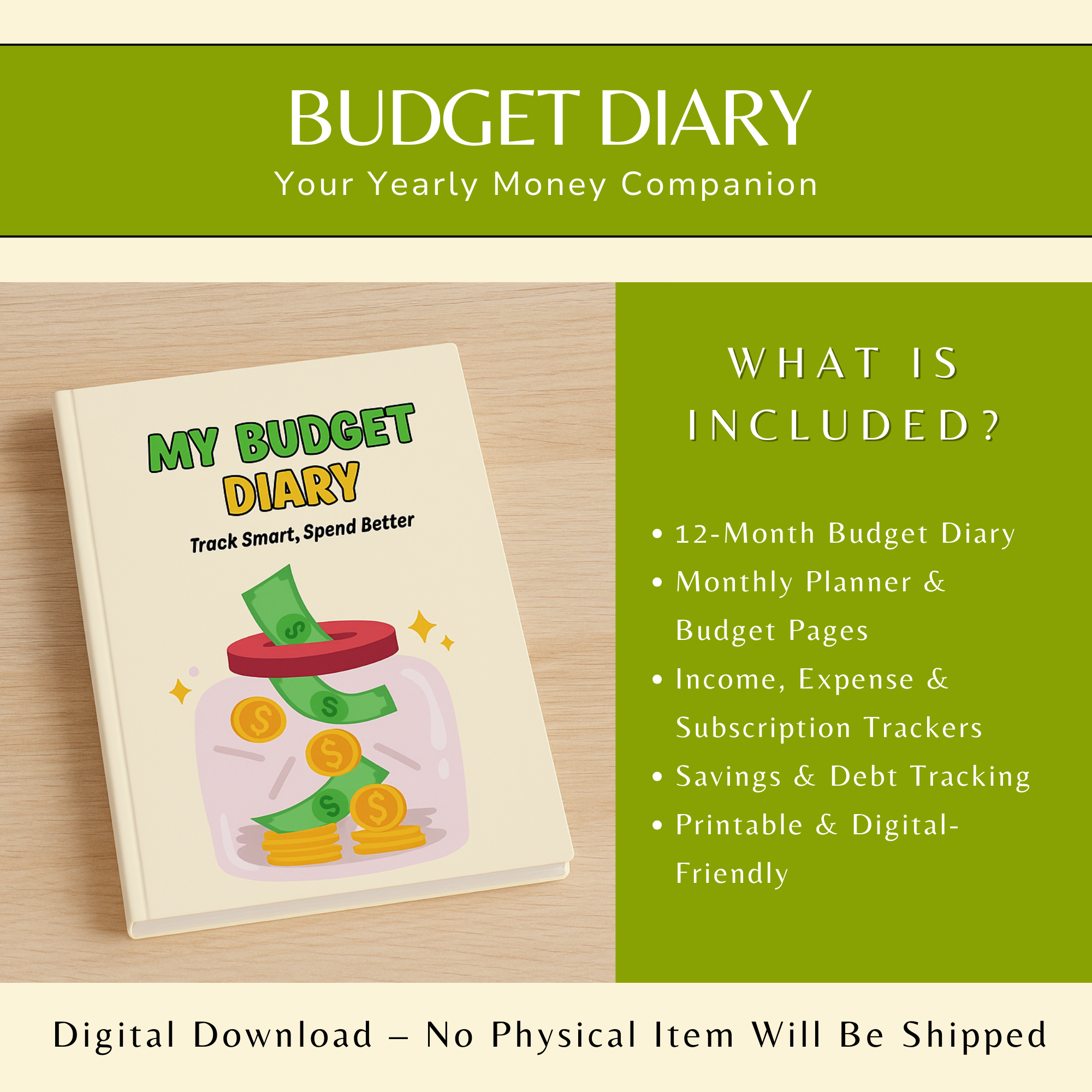 Budget Diary Printable - Minty Blossom Studio