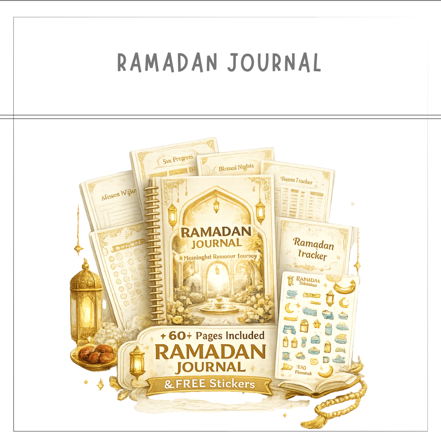 Ramadan Journal Golden Arch Edition - Minty Blossom Studio
